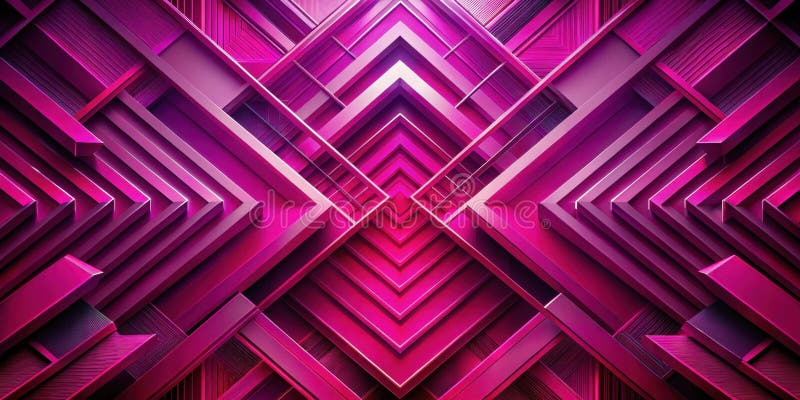 Abstract Fuchsia Geometric Shapes Converging Towards a Central Point ...