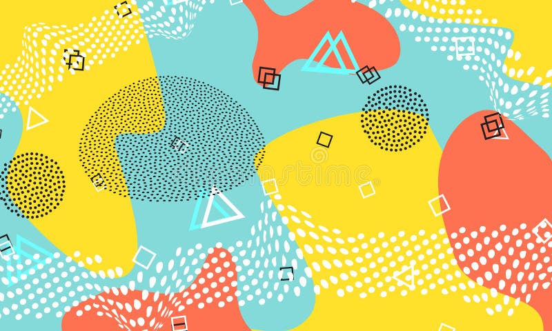 Abstract Fun Background. Colour Shapes Pattern Stock Vector ...