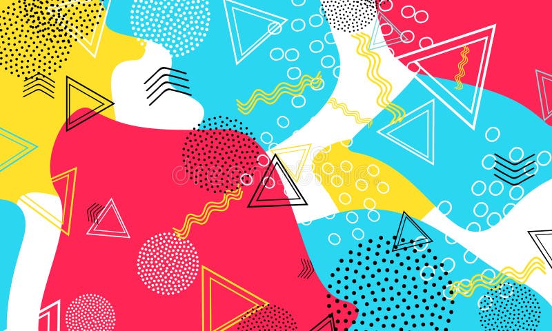Abstract Fun Background. Colour Shapes Pattern Stock Vector ...