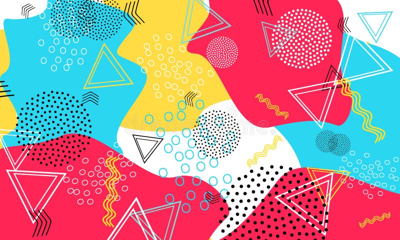 Abstract Fun Background. Colour Shapes Pattern Stock Vector ...