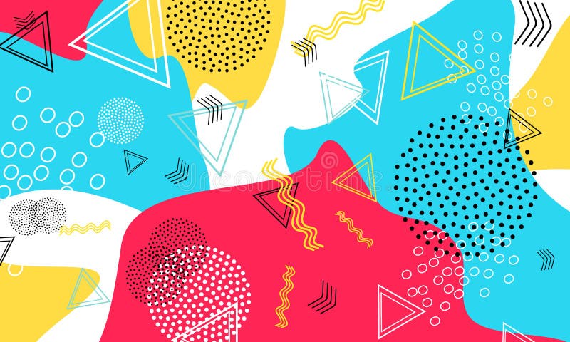 Abstract Fun Background. Colour Shapes Pattern Stock Vector ...