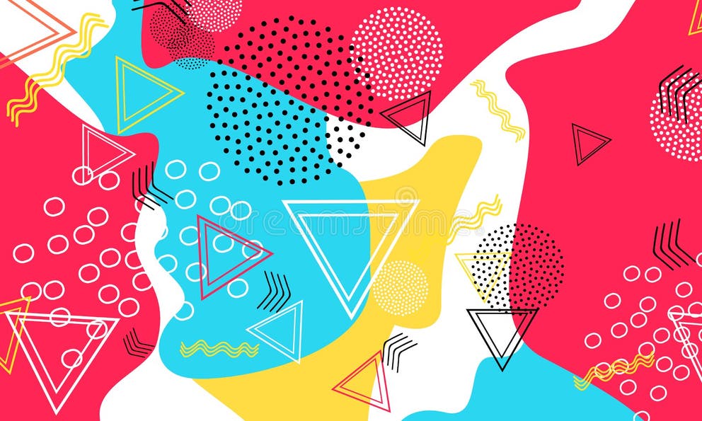 Abstract Fun Background. Colour Shapes Pattern Stock Vector ...