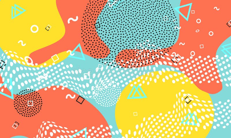 Abstract Fun Background. Colour Shapes Pattern Stock Vector ...