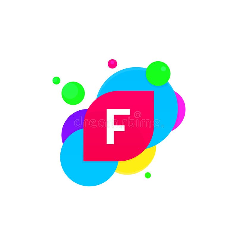 Abstract Fun F Letter Logo Creative Flat Children Avatar Vector Stock ...
