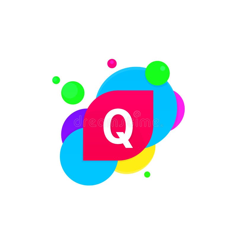 Abstract Fun Q Letter Logo Creative Flat Children Avatar Vector Stock ...
