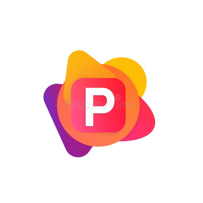 Abstract Fun Shape Elements Company Logo Sign Icon. P Letter Log Stock ...