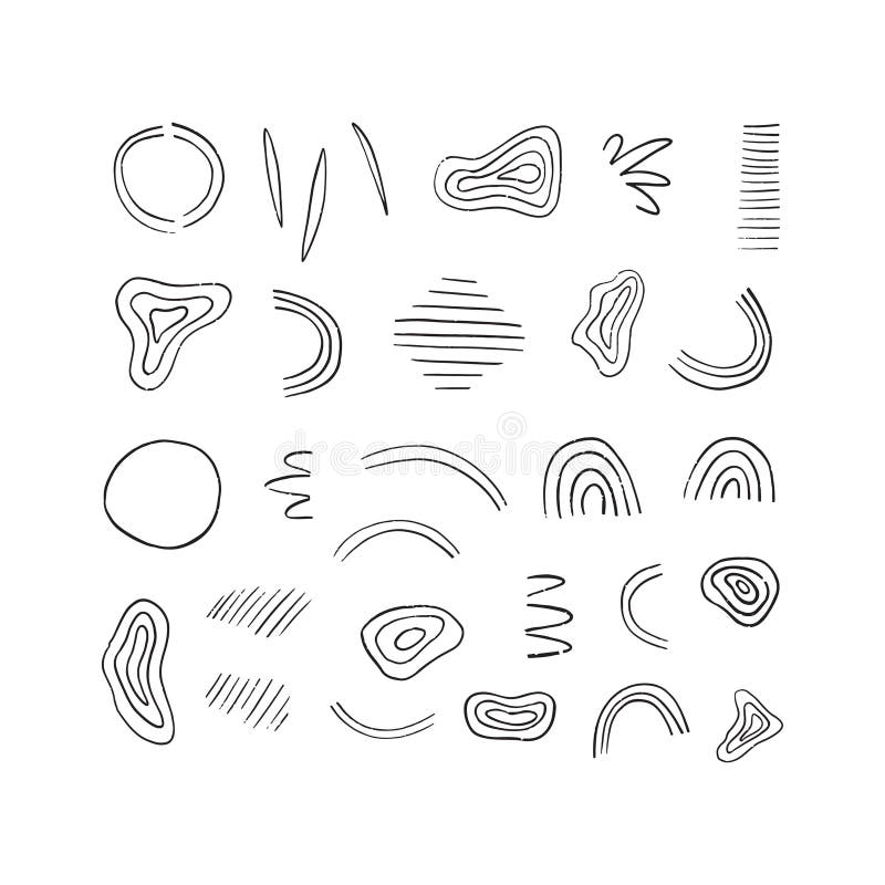 Abstract Funky Texture Drawing Illustration Pack Stock Illustration ...