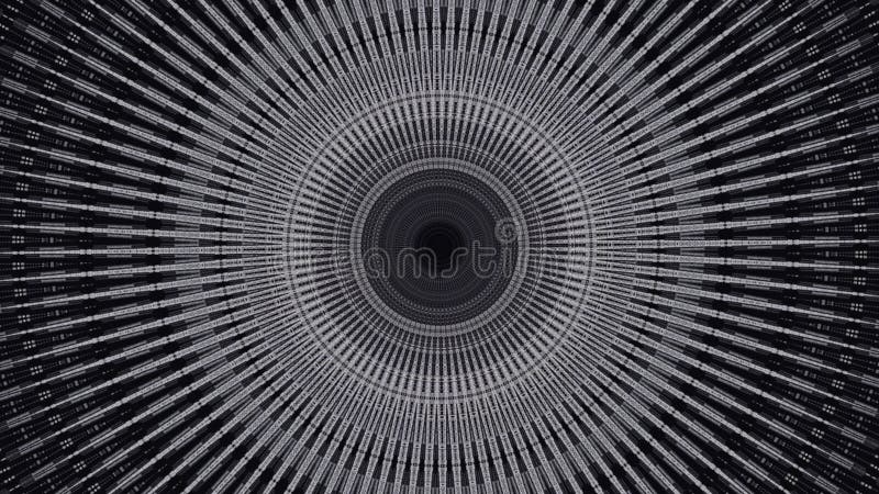 Abstract Funnel of Blinking Geometric Figures, Circles or Rings ...