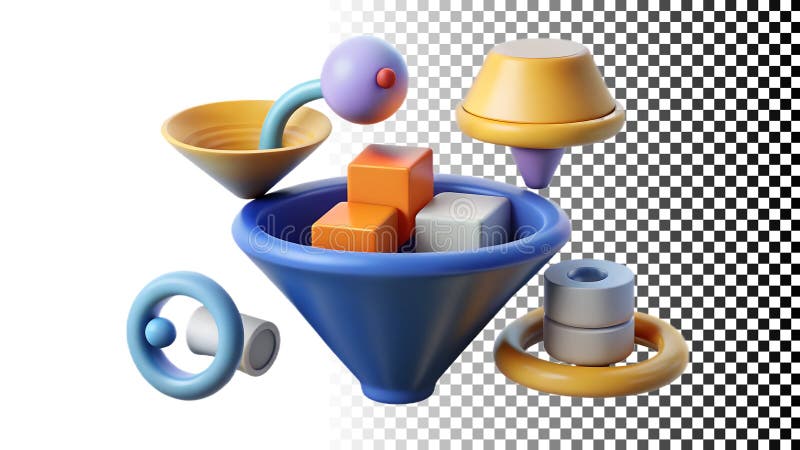 Abstract Funnel Concept Process Organization Data Flow System Png ...