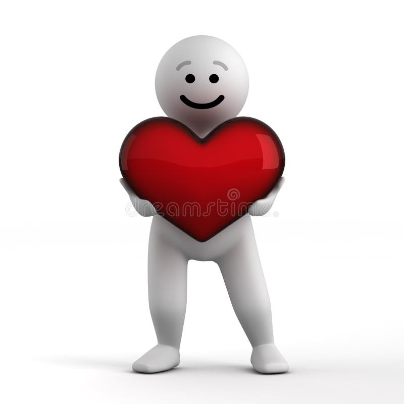 Abstract Funny Character with Heart Gift Stock Illustration ...