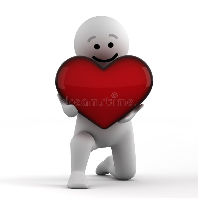 Abstract Funny Character with Heart Gift Stock Illustration ...