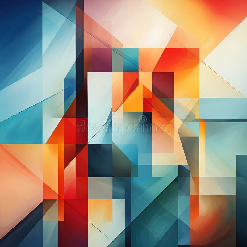 Abstract Geometric Fusion. AI Generation Stock Image - Image of texture ...
