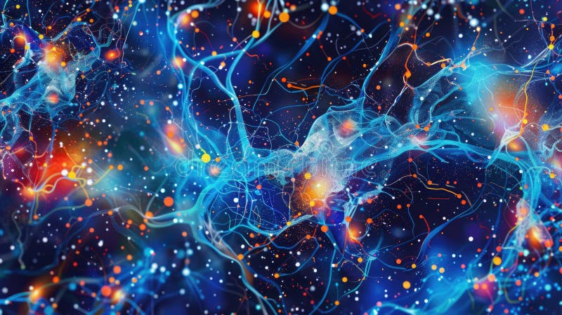 Abstract Fusion of Human and AI Minds in Tapestry AIG60 Stock Image ...