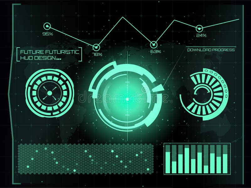 Futuristic Blue Virtual Graphic Touch User Interface Stock ...