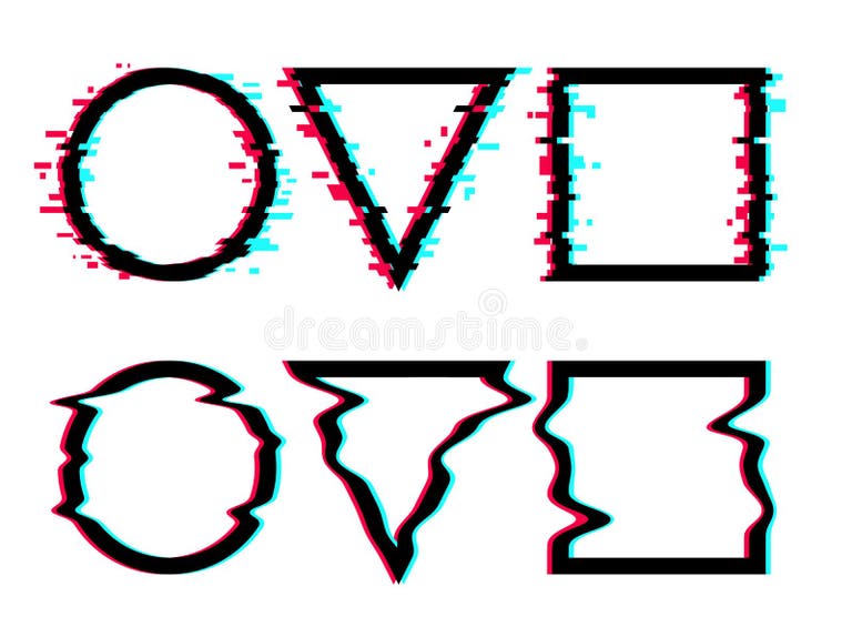 Abstract Future Glitch Shape Design Frame. Dynamic Glitch Vhs Effect ...
