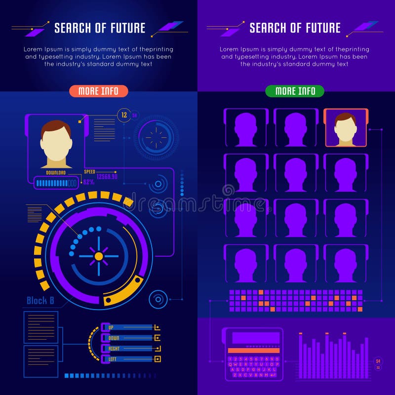 Abstract Future Interface Banner Set Stock Vector - Illustration of ...