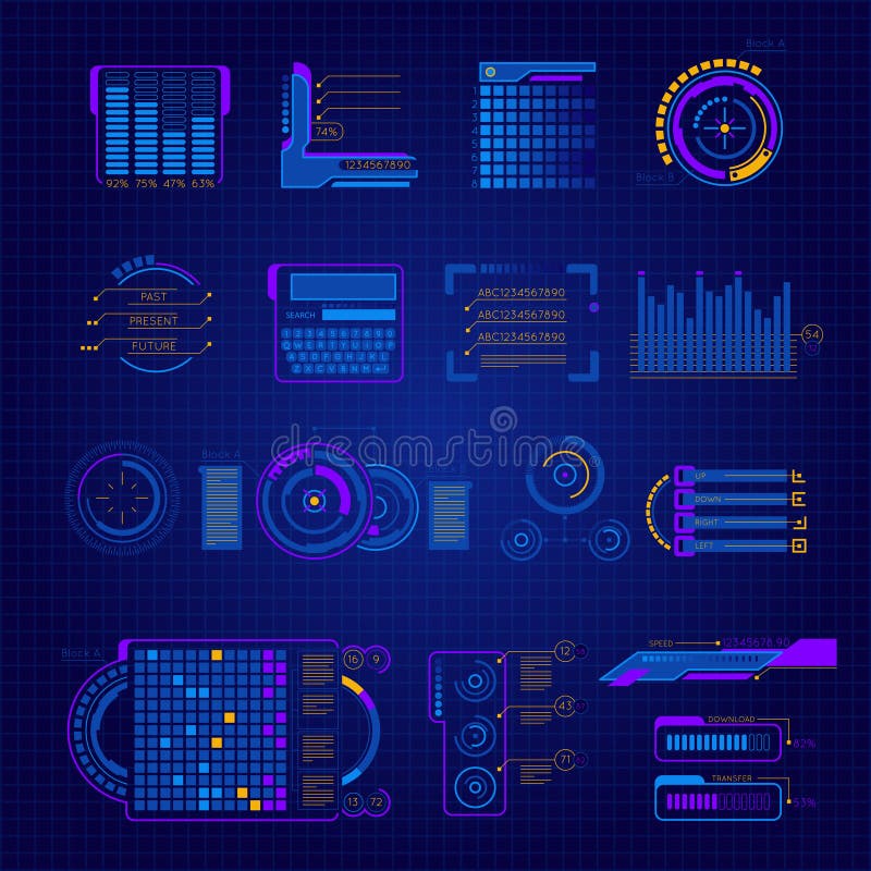 Abstract Future Interface Banner Set Stock Vector - Illustration of ...