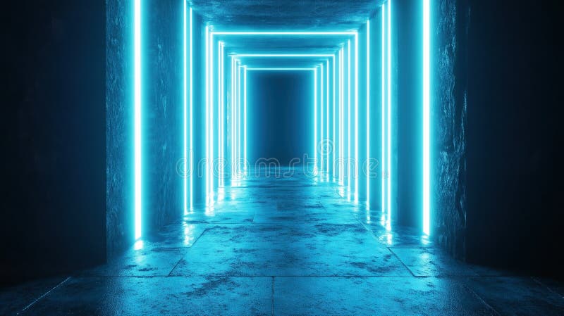 Abstract, Future, Scientific, and Energy Technology Idea. Light Beams ...