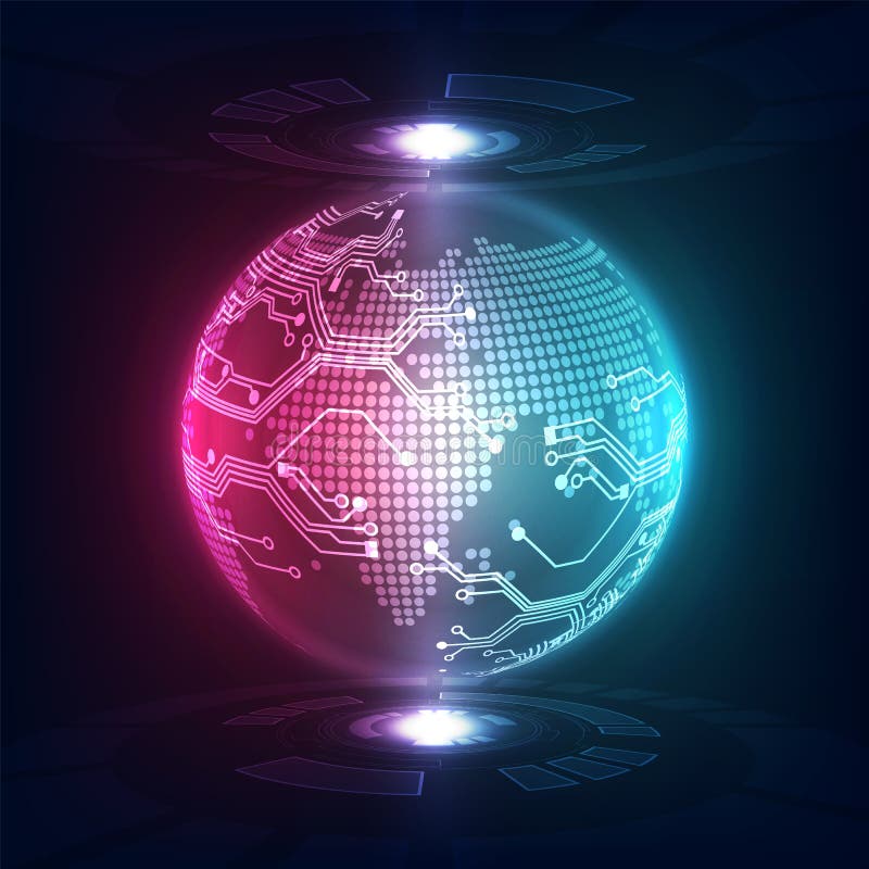 Abstract Future Technology Concept Background with Various , Vector ...