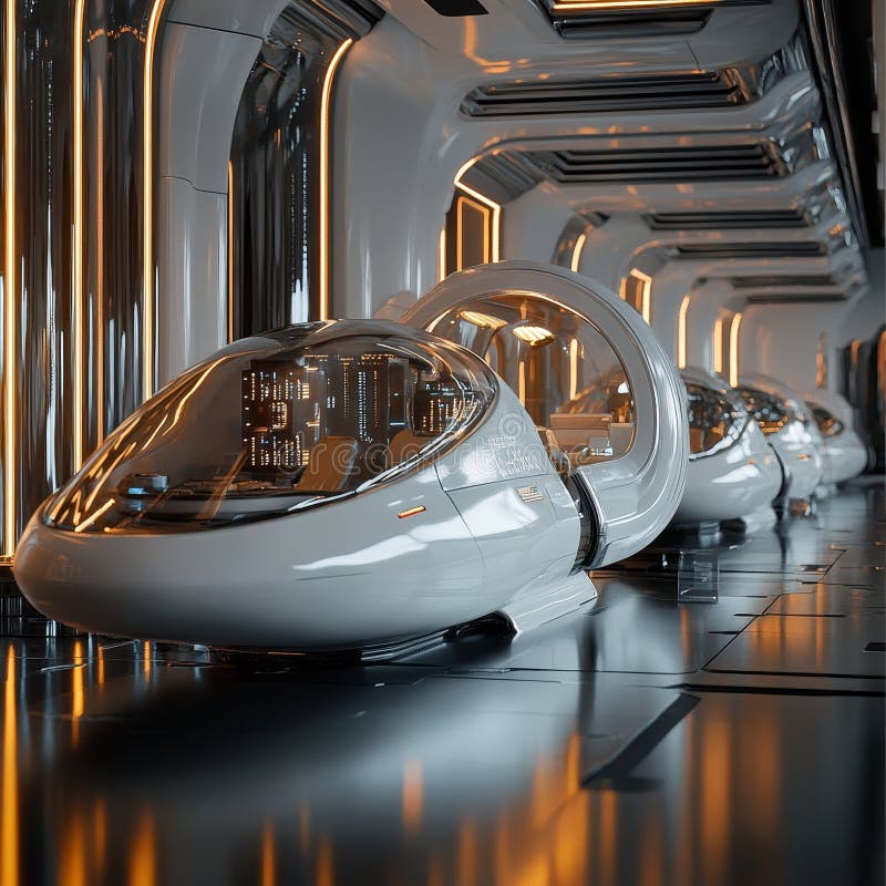 Abstract Future Technology Concept. High Speed Train in Futuristic ...