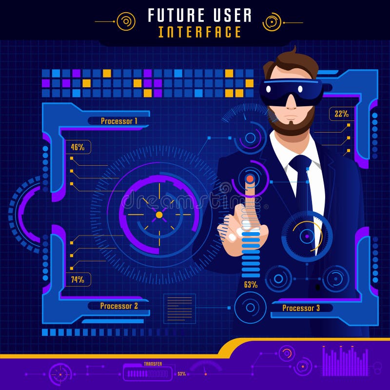 Abstract Future User Interface Stock Vector - Illustration of display ...