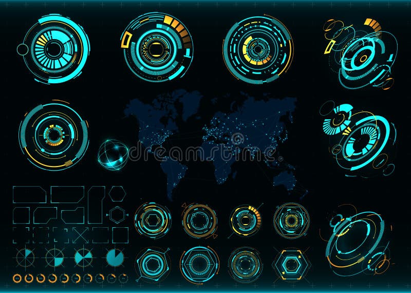 Abstract Future, Vector Futuristic Interface. Communications Map of the ...