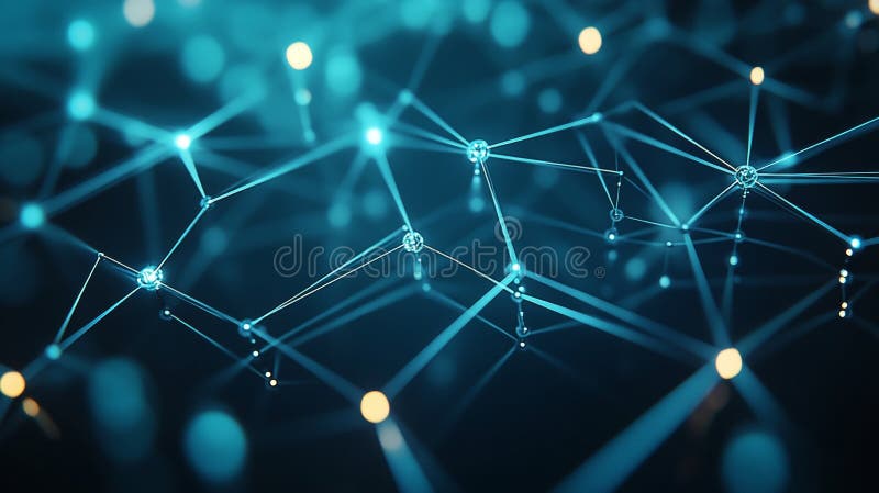 Abstract Futuristic AI-inspired Gradient Background Featuring Glowing ...