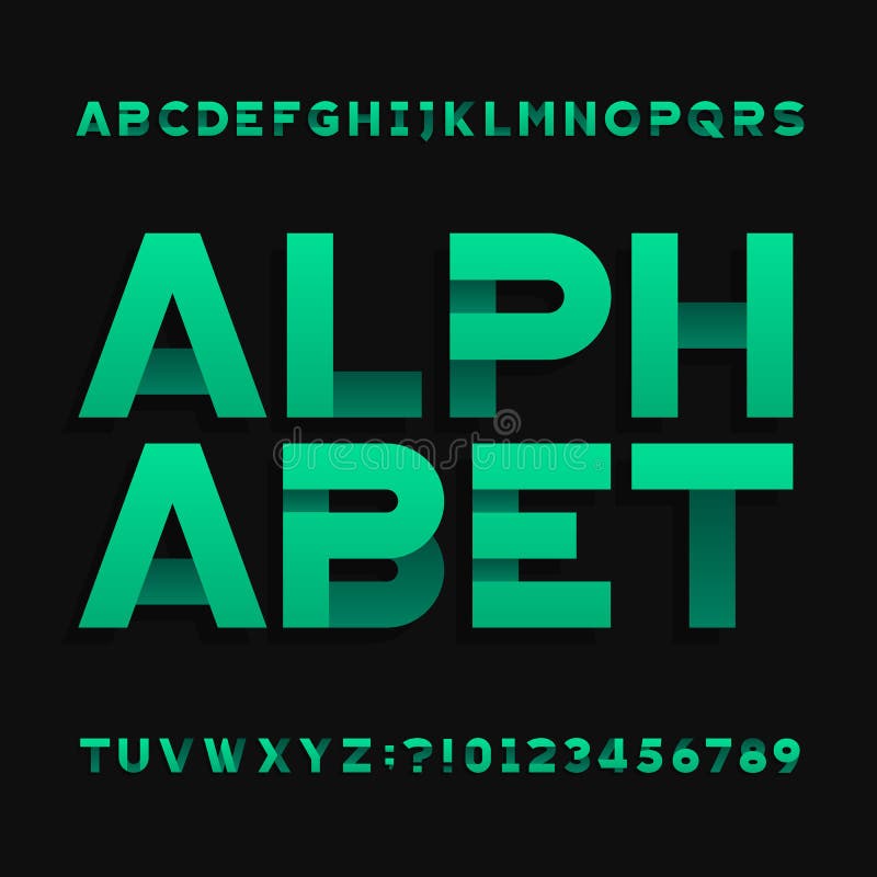 Abstract Futuristic Alphabet Typeface. Type Letters and Numbers Stock ...
