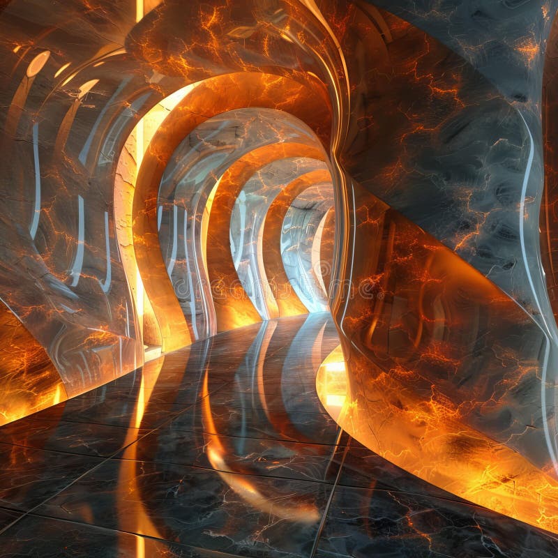 Abstract Futuristic Architectural Interior Design Generated Using AI ...