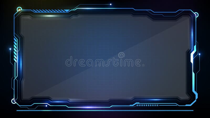 Futuristic Background. Blue Glowing Technology Sci Fi Frame Hud Ui ...