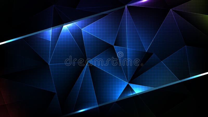Futuristic Background of Blue Triangle Pattern Geometrical Background ...