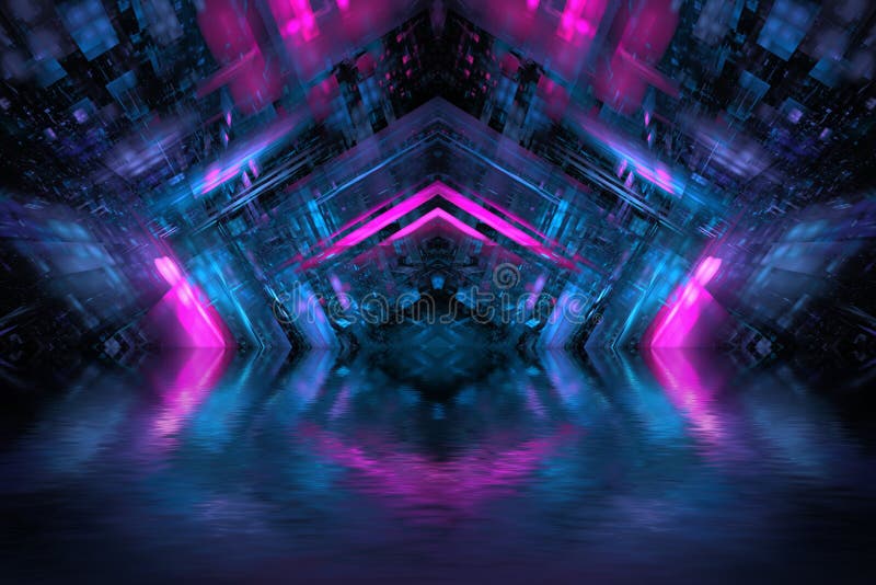 Abstract Futuristic Background Bright Neon Color. Glowing Elements of ... Abstract Futuristic Background Bright Neon Color. Glowing Elements of ...