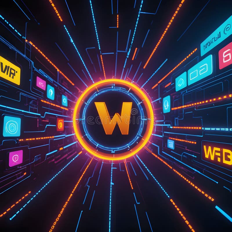 A Large Circle with the Letter W on it: Abstract Art Stock Illustration ...