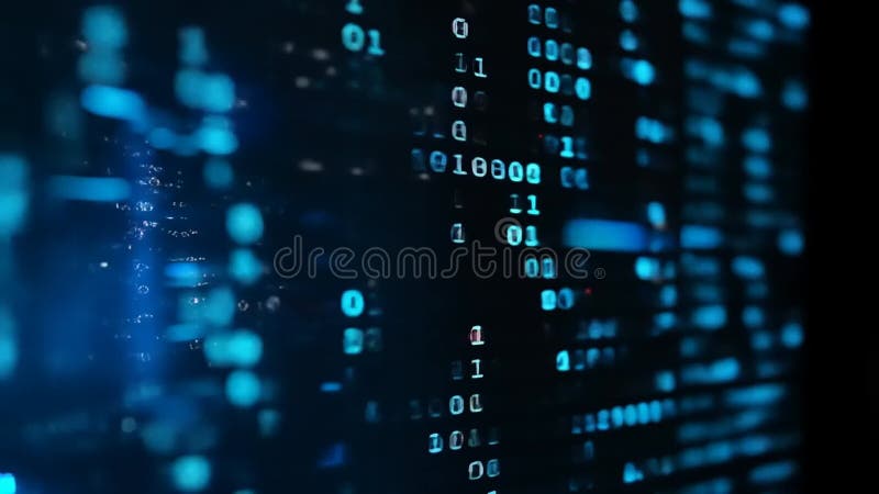 Flowing Blue Binary Code Data Streams Representing Digital Information and Cyber Technology ...