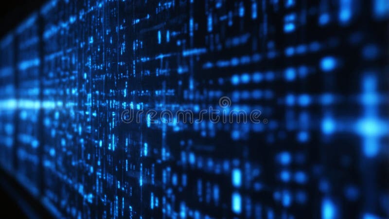 Futuristic Blue Digital Data Stream Background Stock Illustration - Illustration of artificial ...