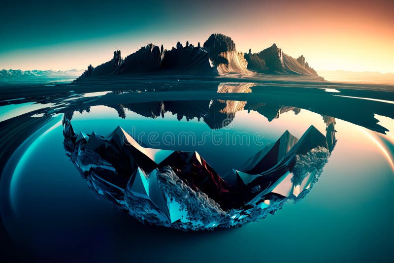 Abstract Futuristic Background Futuristic Landscape Generative AI Stock ...