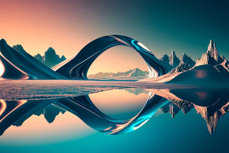 Abstract Futuristic Background Futuristic Landscape Generative AI Stock ...
