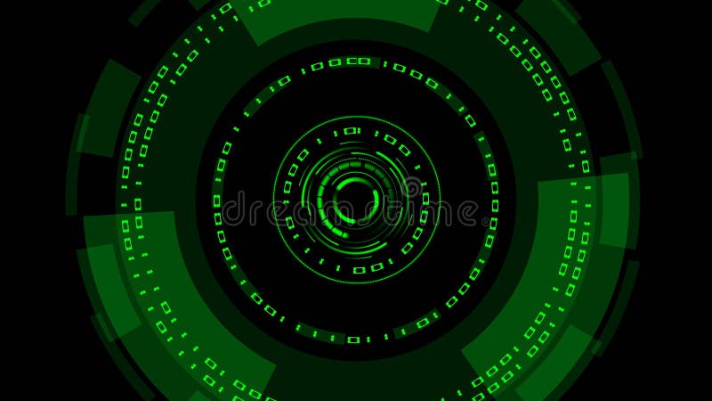 Abstract Futuristic Background Of Matrix Style Binary Code Built Into HUD Elements - Digital ...