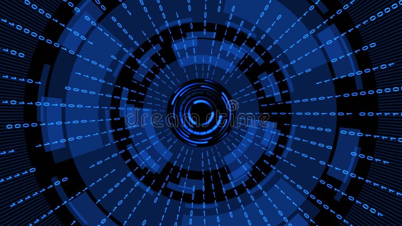Abstract Futuristic Background of Matrix Style Binary Code Built into HUD Elements - Digital ...