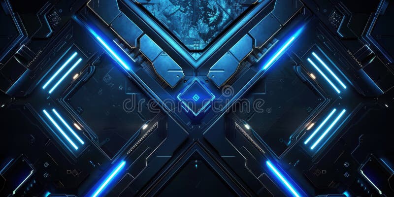 Abstract Futuristic Background with Neon Lights and Geometric Shapes ...