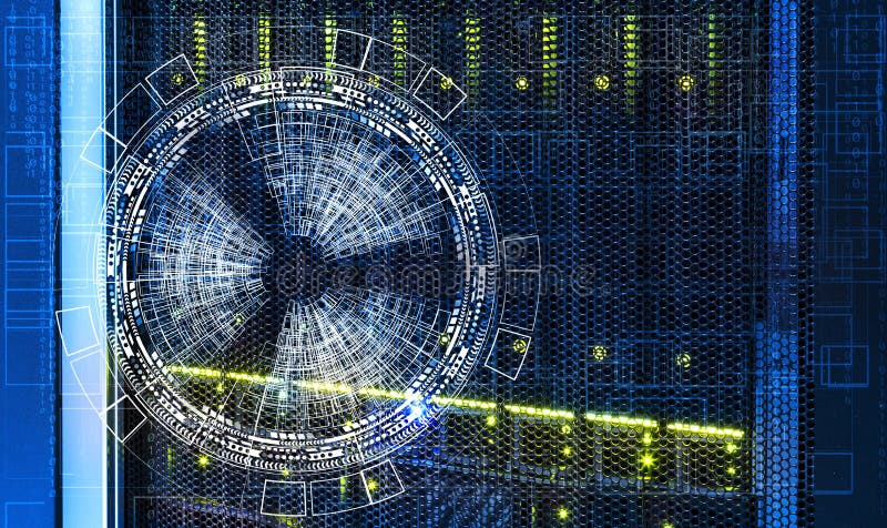 Abstract Futuristic Background Over the Disk Storage of the ...