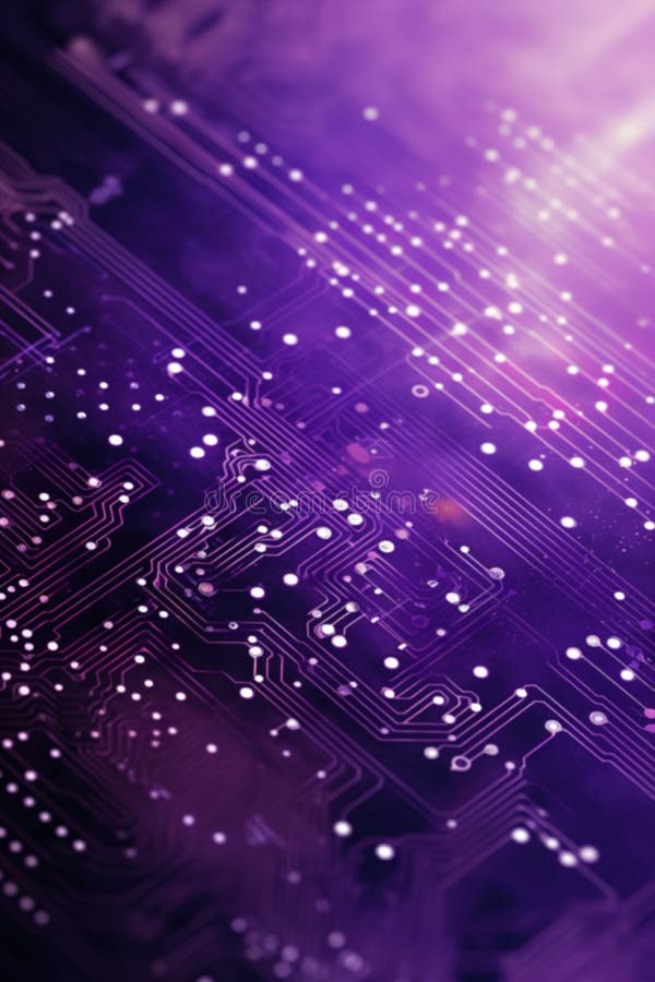 Abstract Futuristic Background with Purple Neon Lights. it, Cyberspace ...