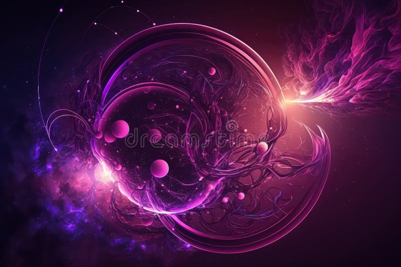 Abstract, Futuristic Background of Purple and Pink Swirling Particles ...