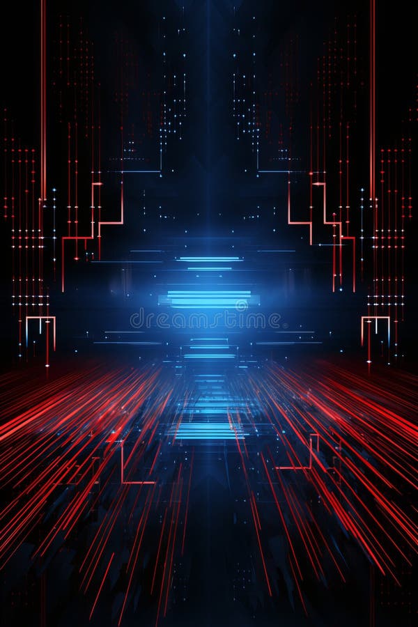 Abstract Futuristic Background with Red and Blue Lights Stock Image ...