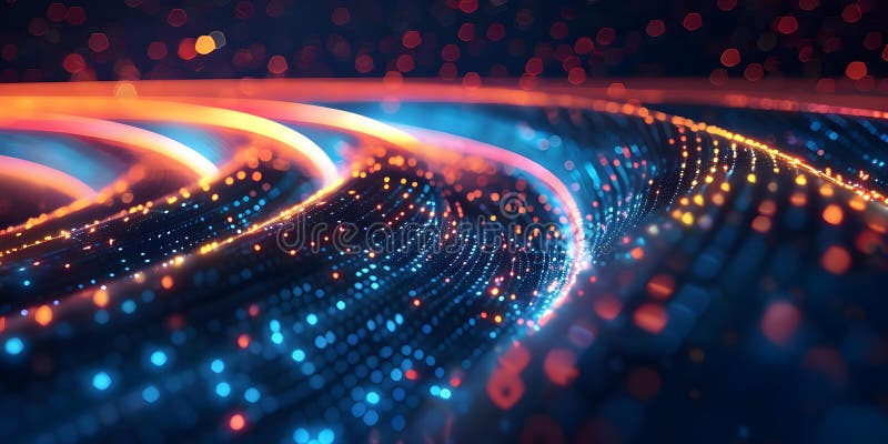 Abstract Futuristic Background Representing Rapid Digital Connectivity and Data Flow with ...