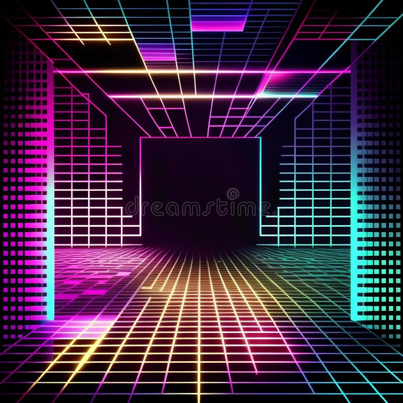 Abstract Futuristic Background. Vector Illustration. Neon Lights. 3D ...