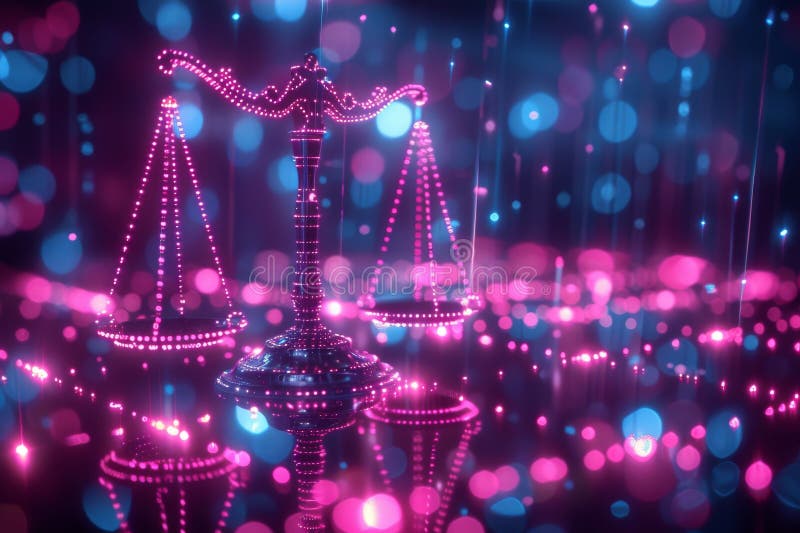 Abstract Futuristic Balance Scale. Lawyer Concept Stock Photo - Image ...