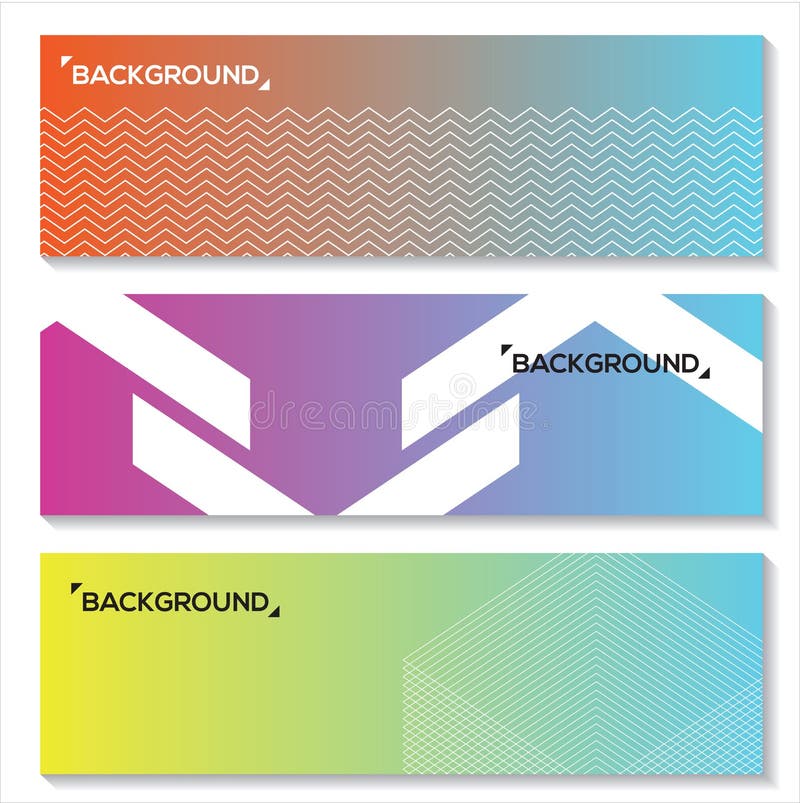 Abstract Futuristic Banner Collection of Three Vector Set Stock Vector ...