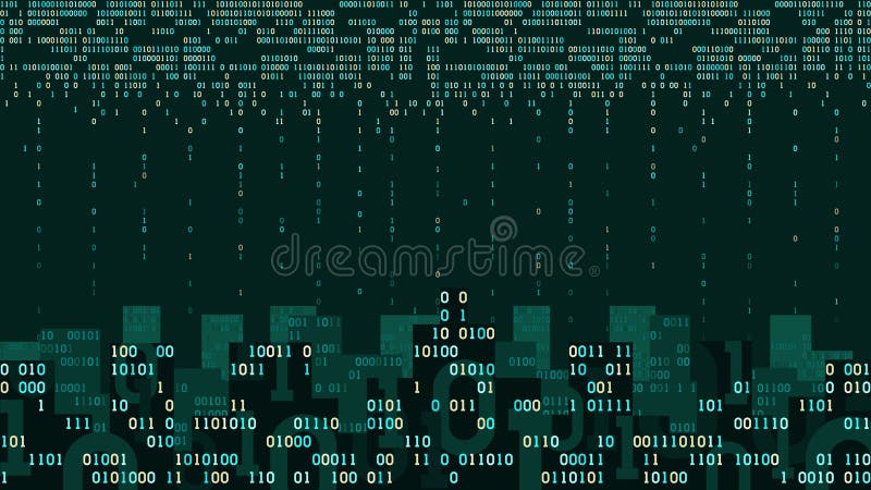 Abstract Futuristic Binary City with the Artificial Intelligence and ...