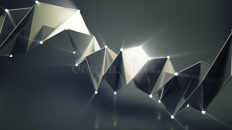 Abstract Futuristic Black Shape with Shiny Spheres 3D Render Stock ...